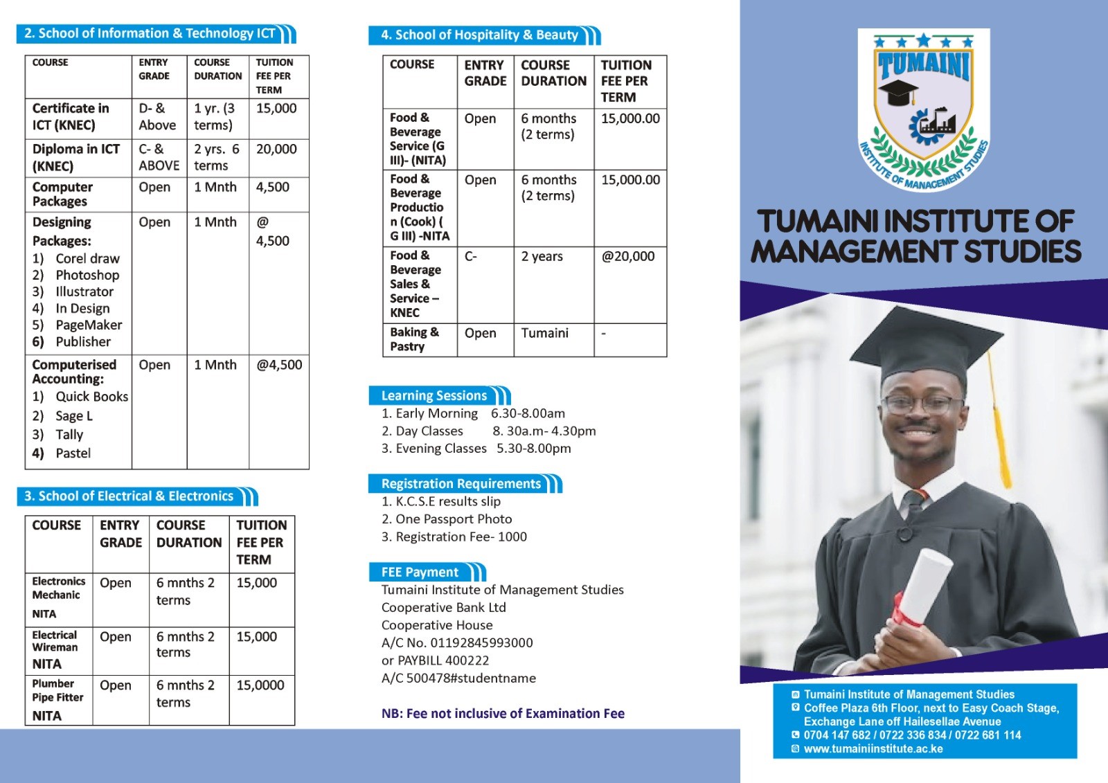 Fee Structure & Course Brochures - Tumaini Institute